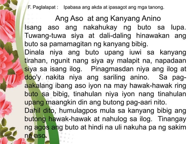 FILIPINO 6 Q1 Nasasagot ang tanong tungkol sa pabula, etc.....pptx