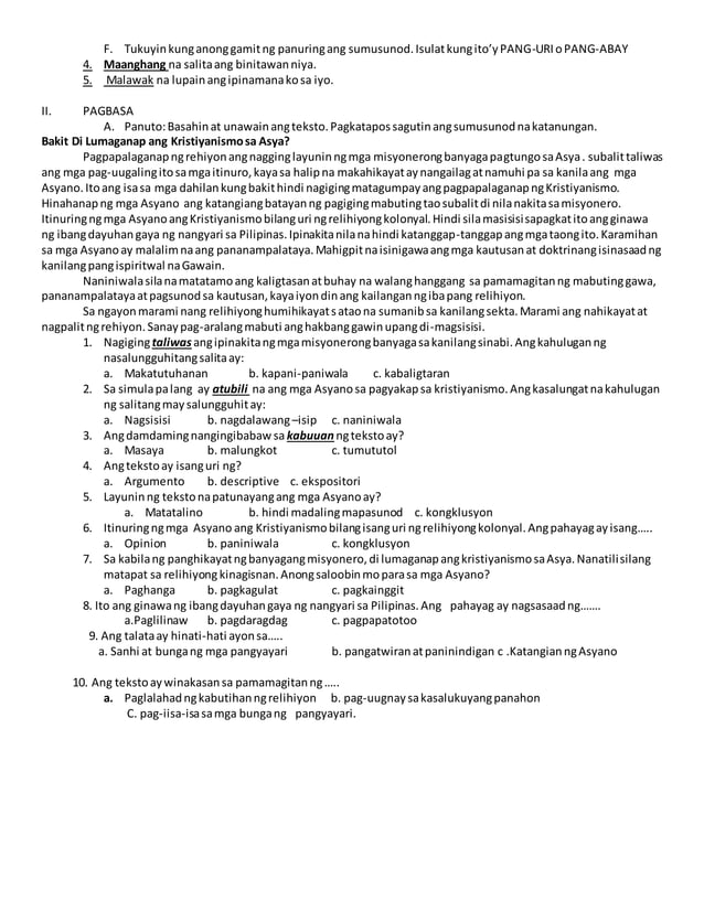 Filipino 7 ( 3rd final) | PDF