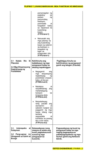 MODYUL 1 Filipino 7 aralin1 -Unang Linggo | DOCX