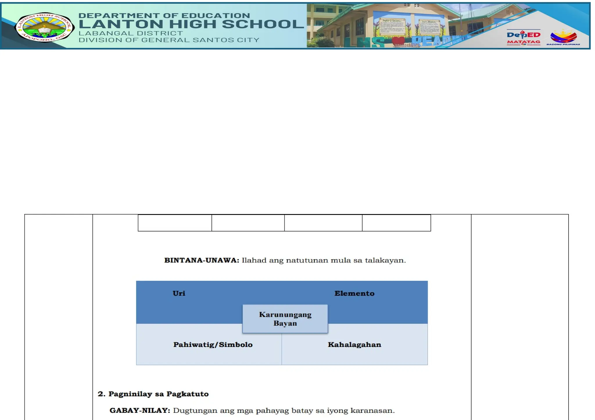 Filipino 7 DLL Matatag Curriculum Quarter 1 | DOCX