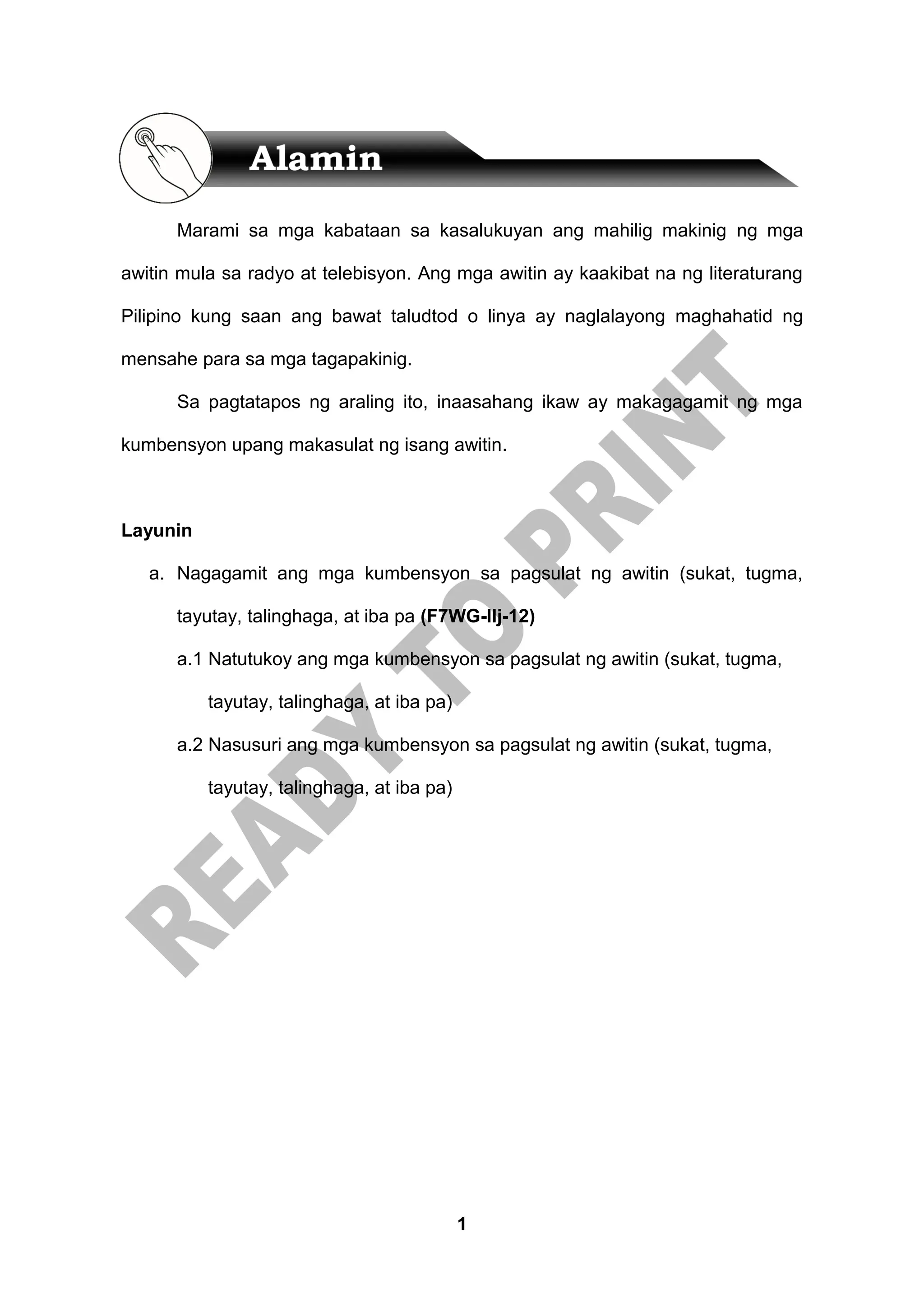 Filipino7_Q2_M6_Kumbensyon sa Pagsulat ng Awitin_v5.pdf