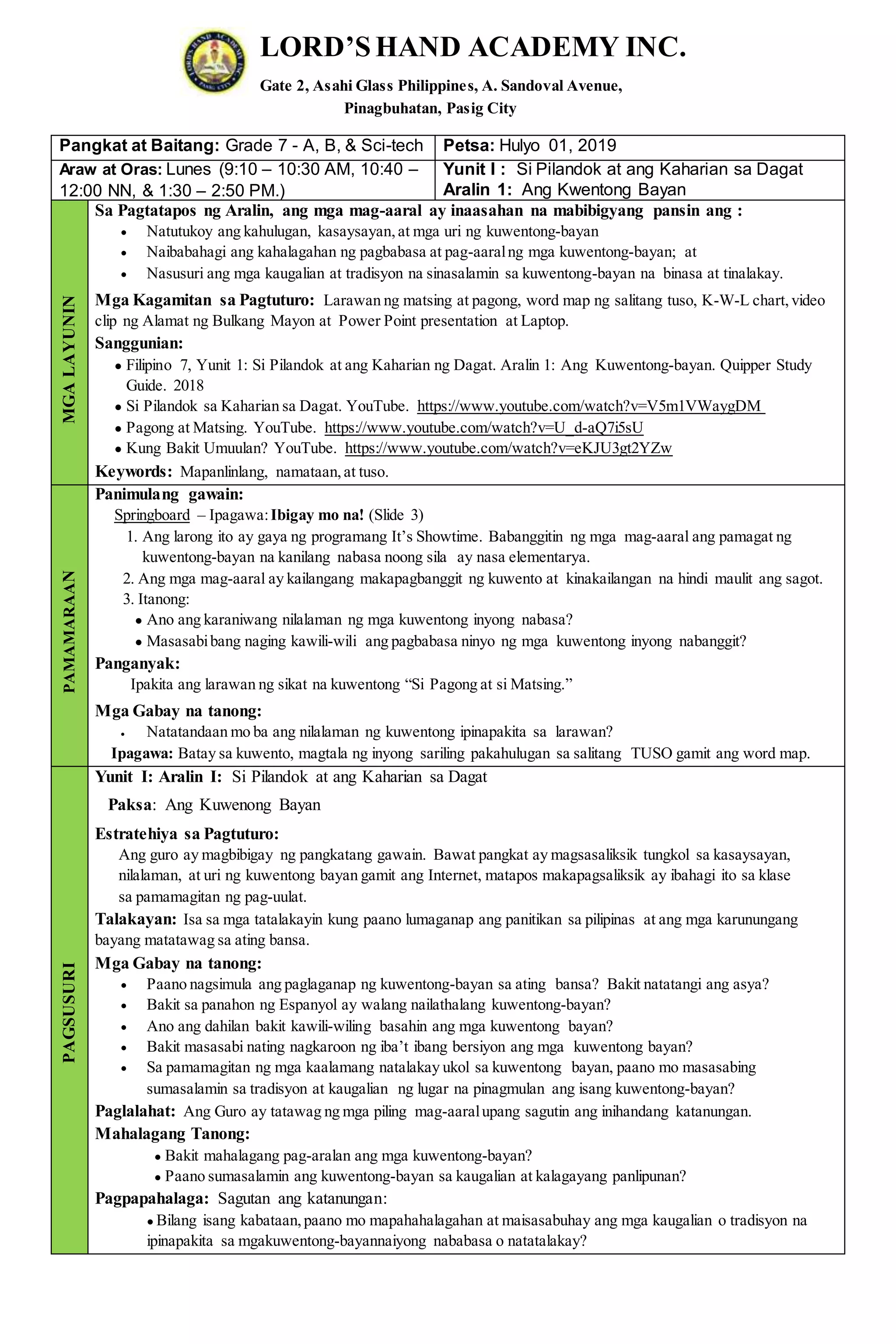 Filipino 7 u1 exeed | DOCX