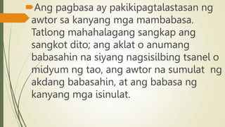 Filipino 8: Mga batayang kasanayan sa pagbasa at pagsusuri ng mga uri ...