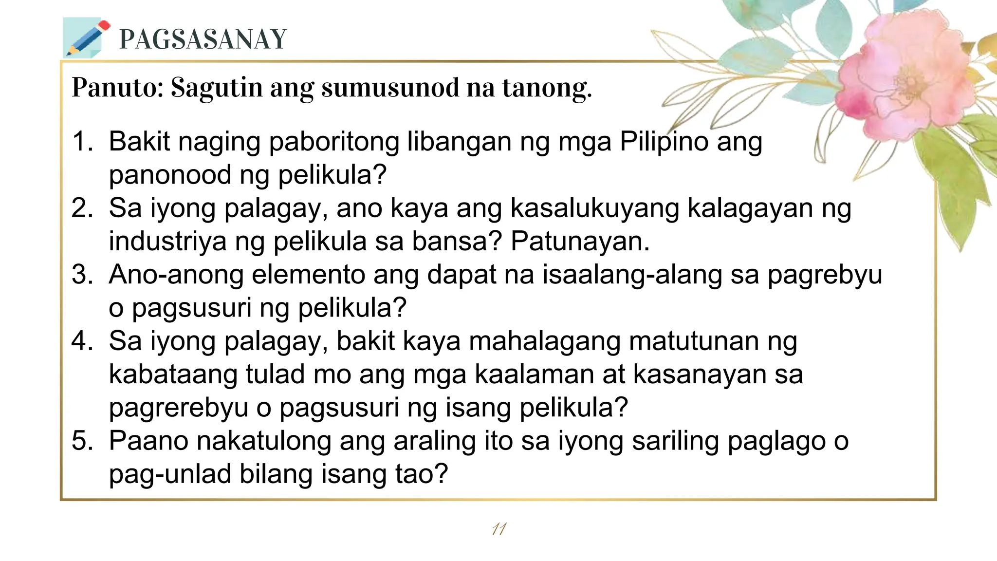 Pagsulat ng Rebyu ng isang pelikula..... | PPTX