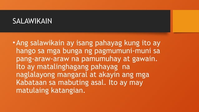 FILIPINO 8-ARALIN 1-Mga Karunungang-Bayan- Bigtong, Salawikain, Sawikain, at Kasabihan | PPTX