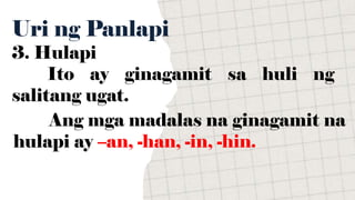 FILIPINO 8 PANLAPI unang markahan sa filipino 8 panlapi | PPT