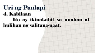 FILIPINO 8 PANLAPI unang markahan sa filipino 8 panlapi | PPTX