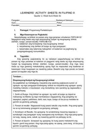Filipino8 q3 w5a & 5b | DOCX
