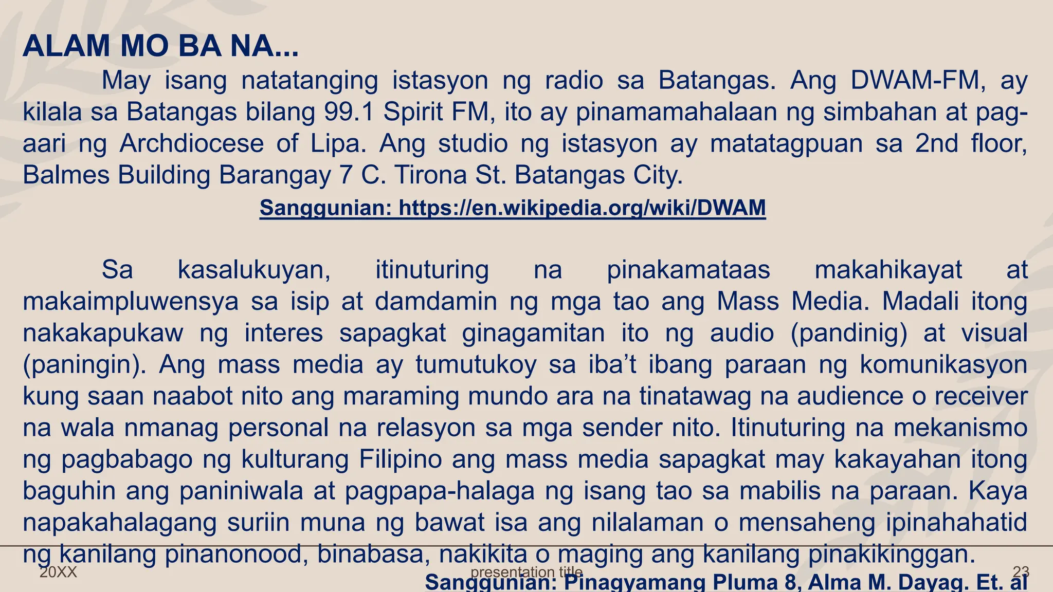 FILIPINO 8 QUARTER 3 WEEK-2 MEDIA BROADCASTING | PPTX