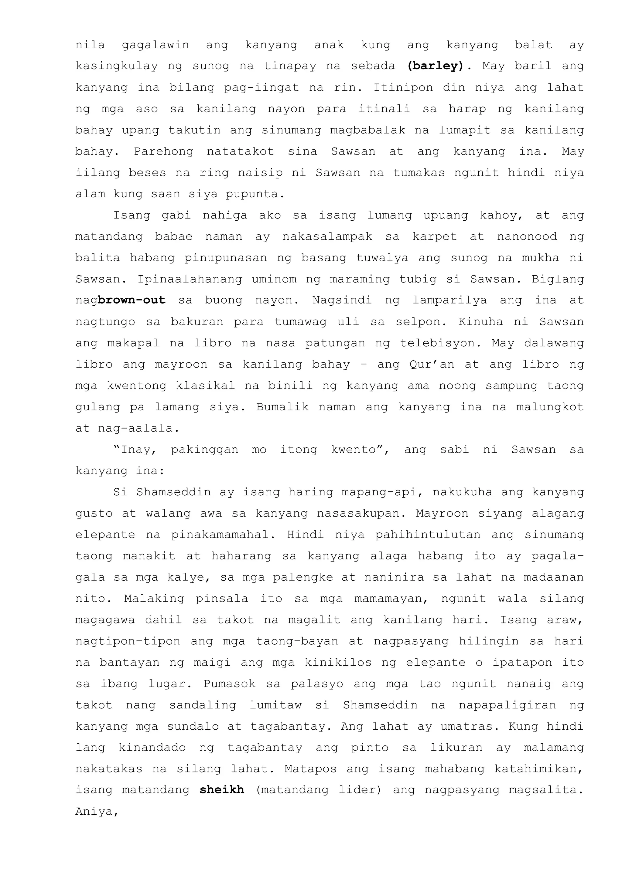 FILIPINO 9. aNG inabandonang nayon PARA SA.docx