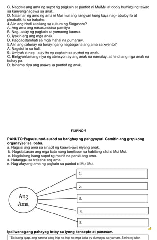 FILIPINO 9 unang linggong pagsasanay Ang Ama | DOCX