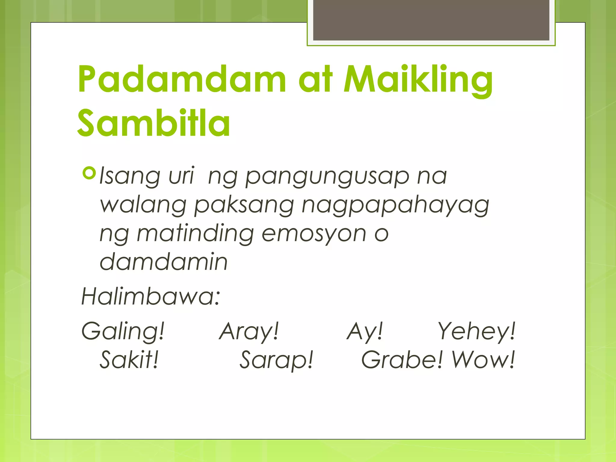 Filipino 9 Iba’t-ibang Paraan ng Pagpapahayag ng Emosyon o Damdamin | PPT