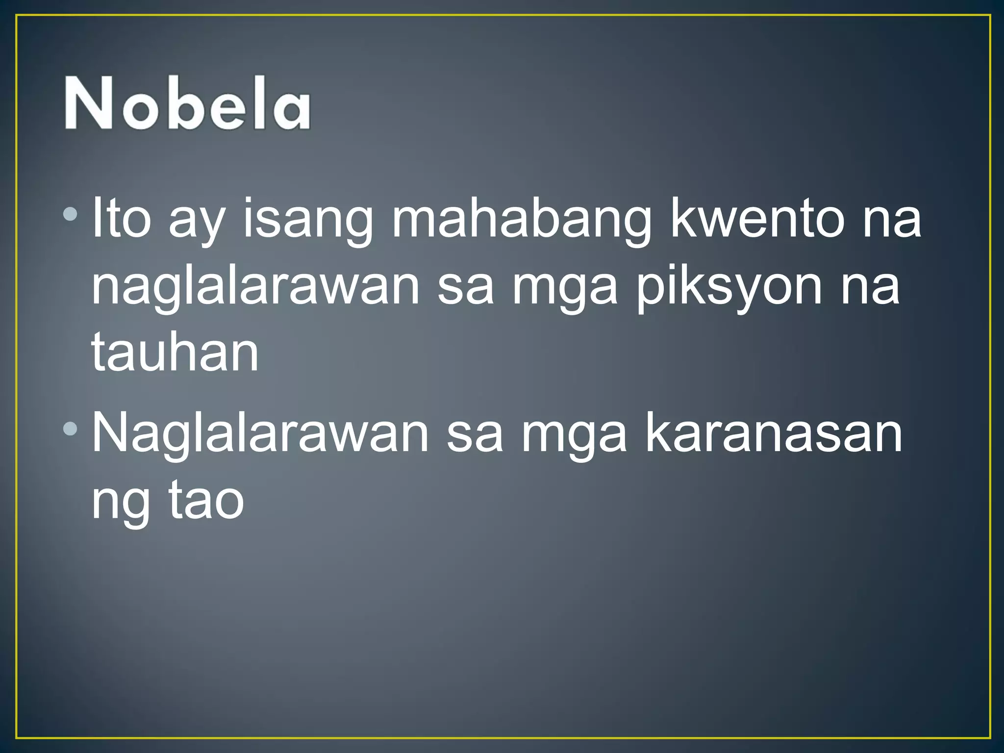 Filipino 9 Nobela at ang mga Uri ng Tunggaliang Makikita Rito | PPT