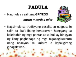 Pabula, Mga Paraan ng Pagpapahayag ng Emosyon o Damdamin | PPTX