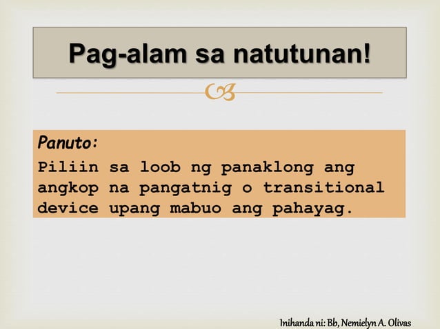 Filipino 9- Pangatnig at Transitional Devices | PPTX