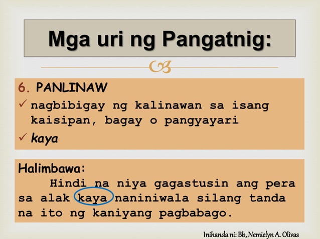 Filipino 9 Pangatnig At Transitional Devices Filipino 9 Pangatnig At Transitional Devices