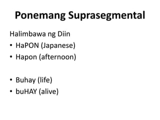 Filipino 9 Ponemang Suprasegmental