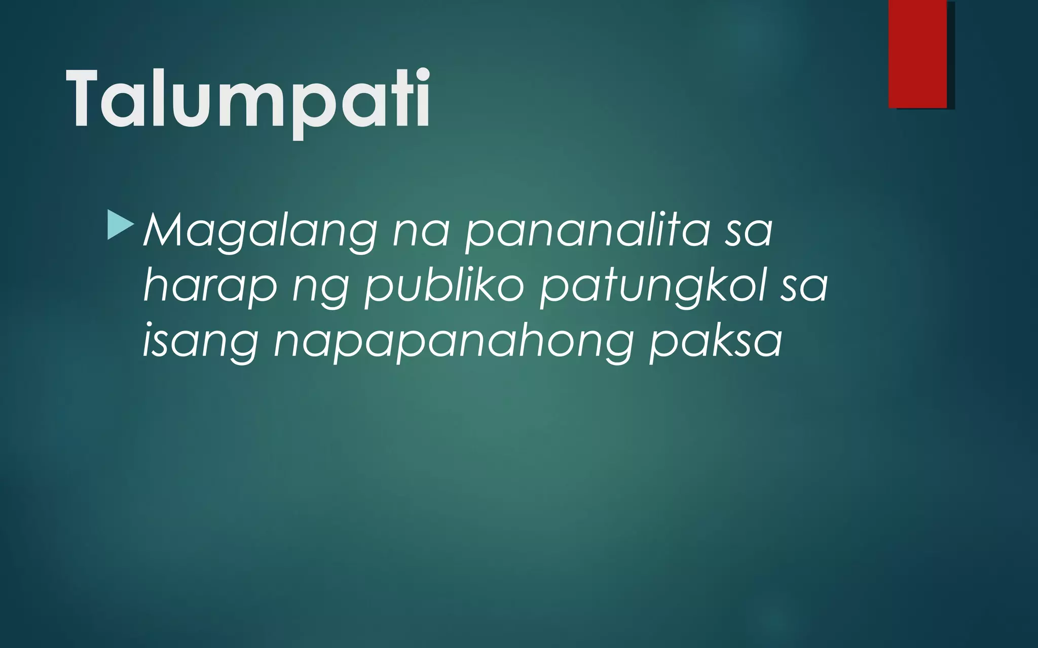 Filipino 9 Talumpati | PPT
