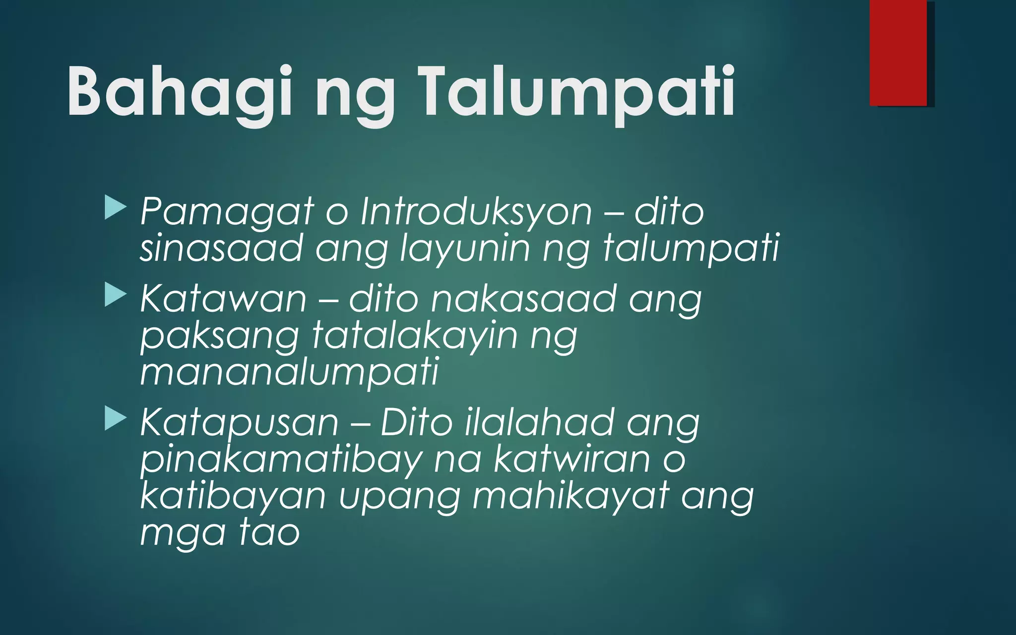 Filipino 9 Talumpati | PPT