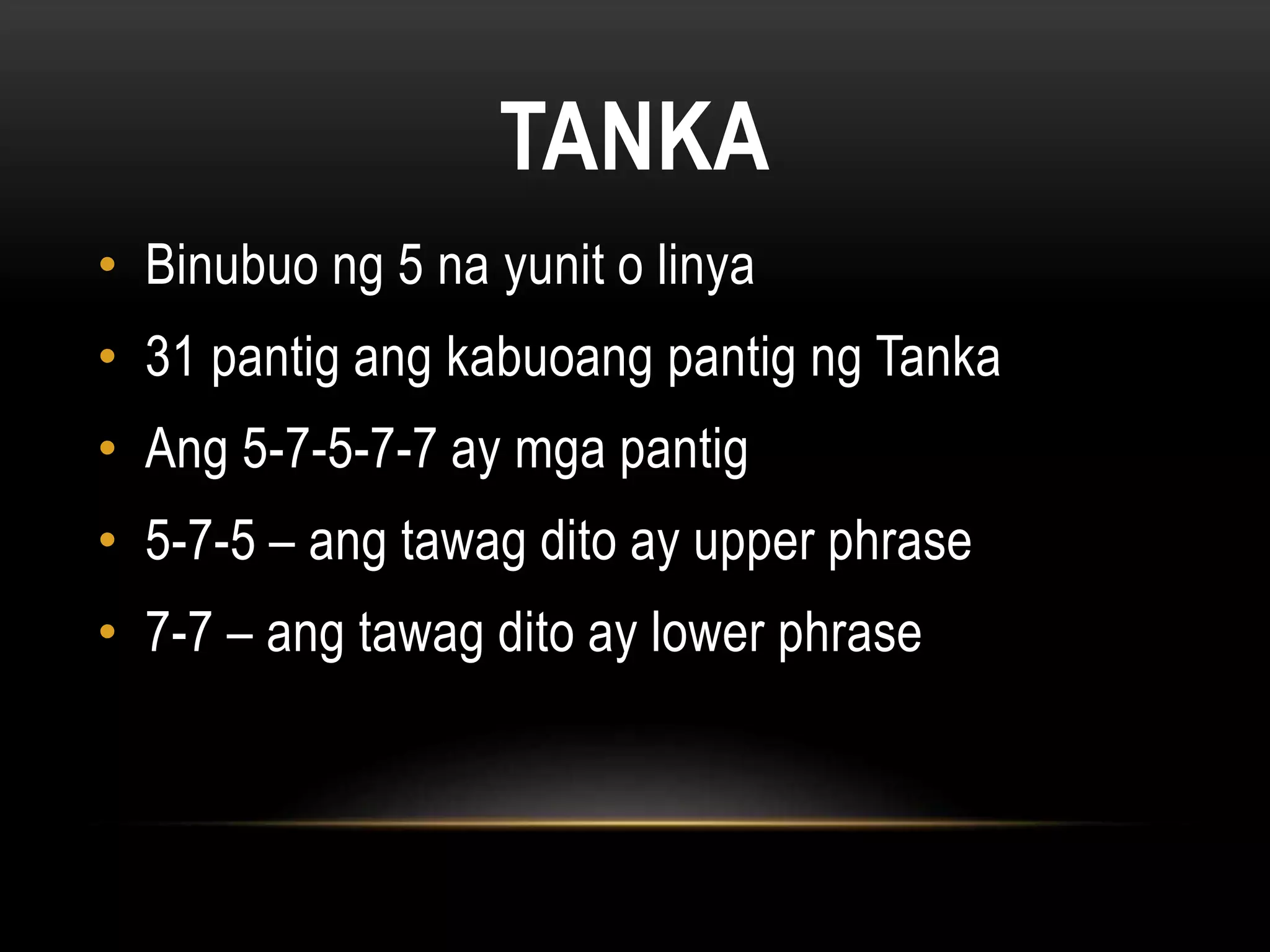Filipino 9 Tanka at Haiku | PPTX