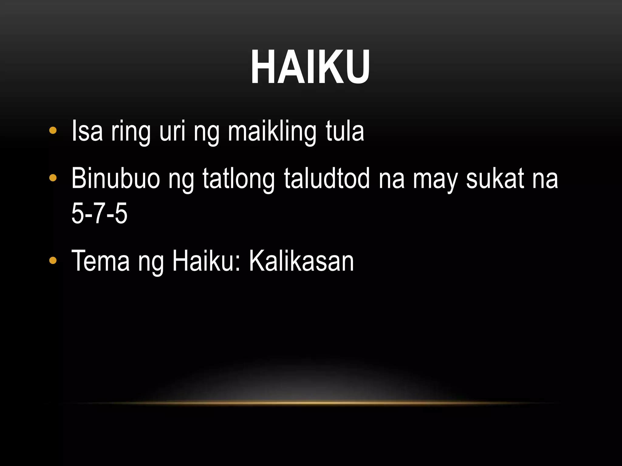 Filipino 9 Tanka at Haiku | PPTX