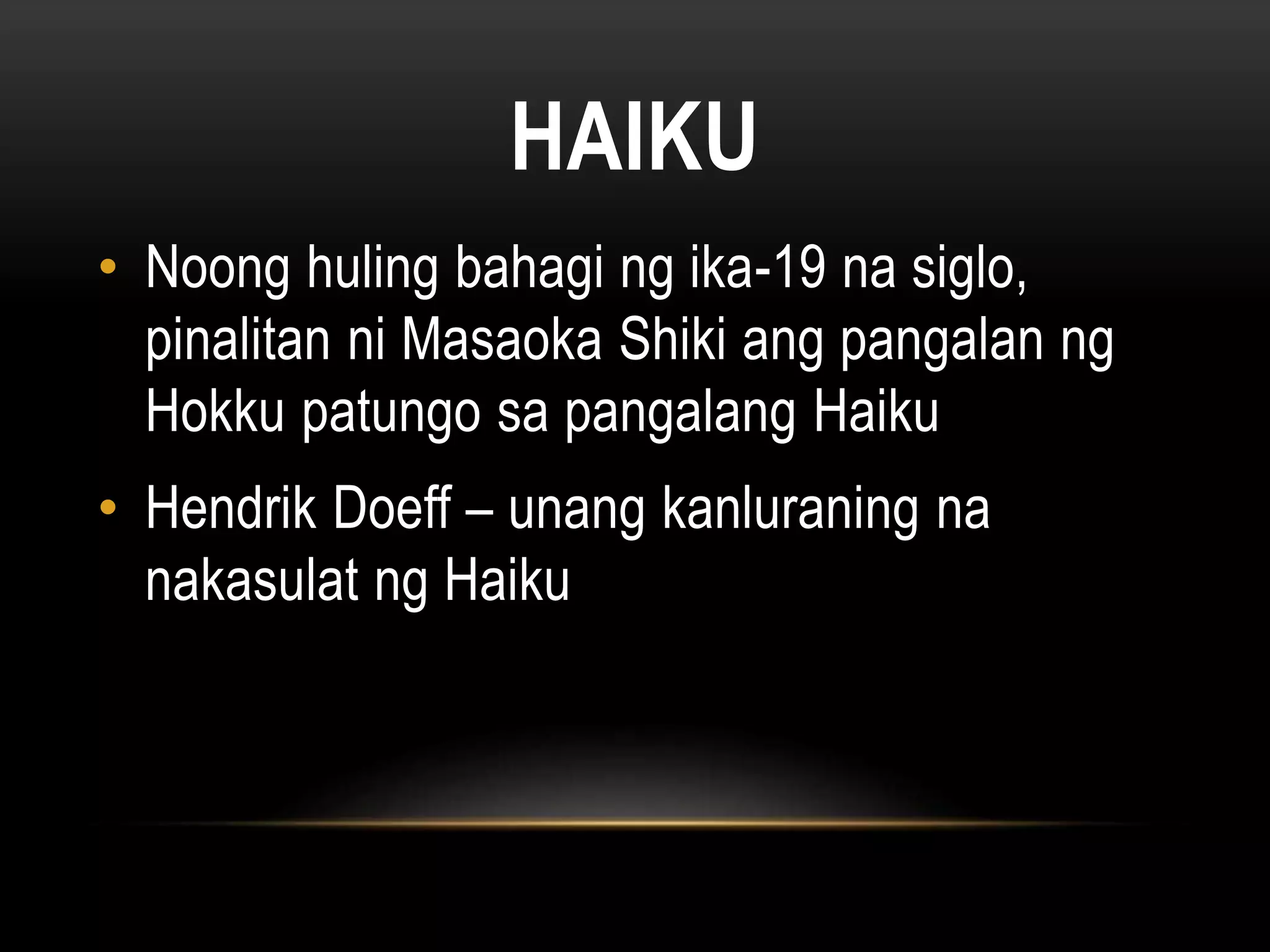 Filipino 9 Tanka at Haiku | PPTX
