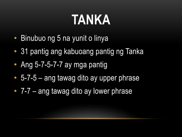 Filipino 9 Tanka at Haiku | PPTX