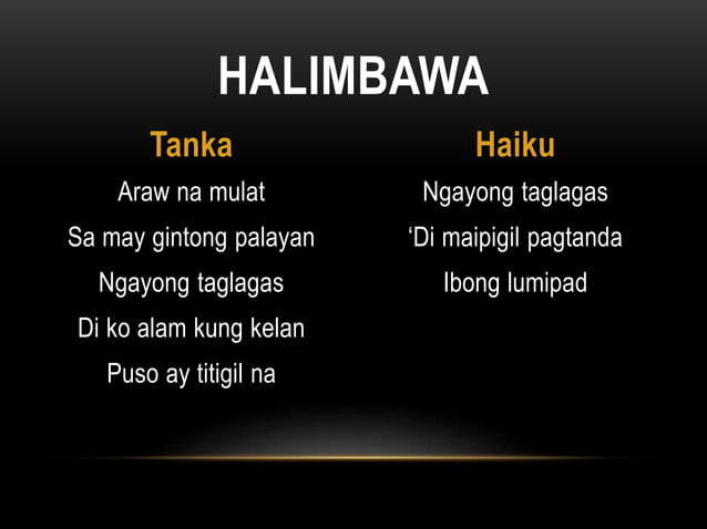 Filipino 9 Tanka at Haiku | PPTX