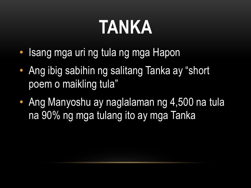 Filipino 9 Tanka at Haiku
