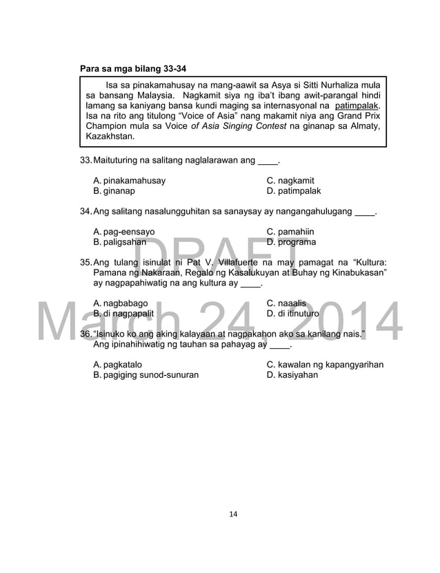 K to 12 - Grade 9 Filipino Learners Module | PDF