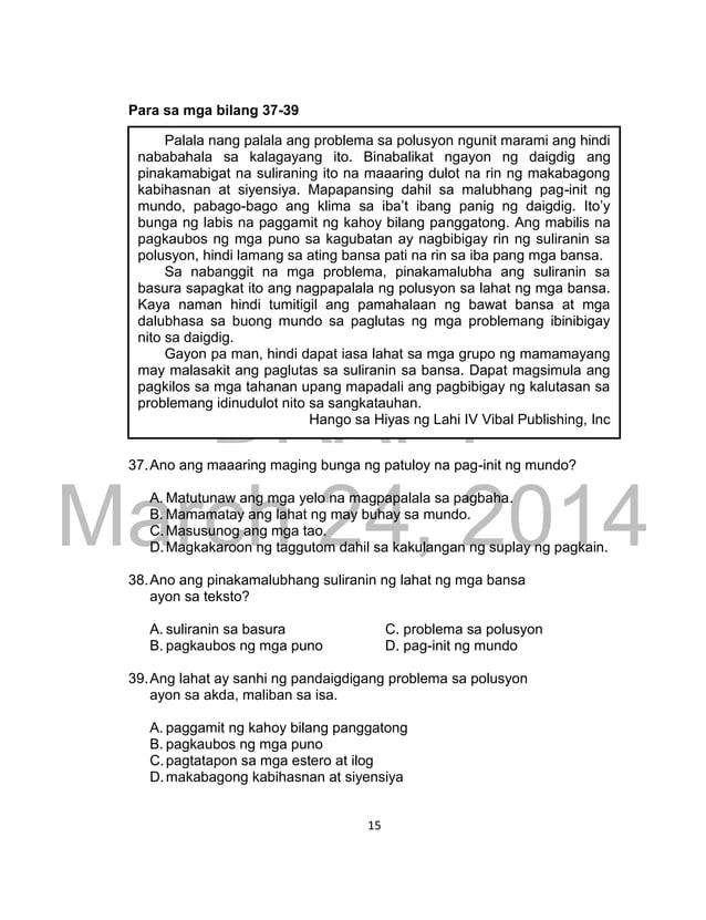 K to 12 - Grade 9 Filipino Learners Module | PDF