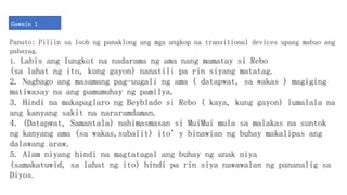 Filipino 9 paggamit ng mga pang ugnay at transitional devices | PPTX