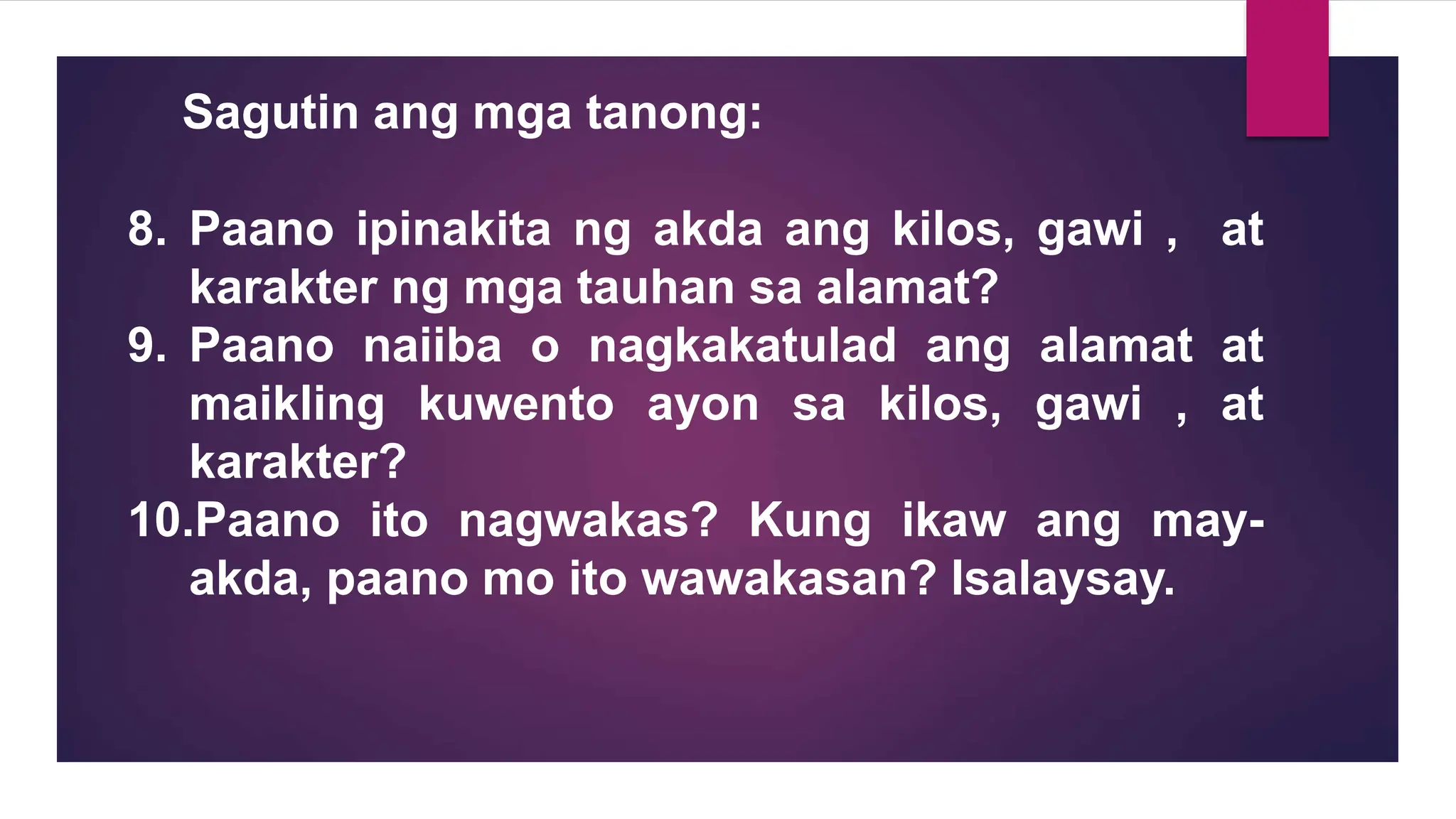 filipino alamat Grade 9 sagutin ang mga tanong .pptx