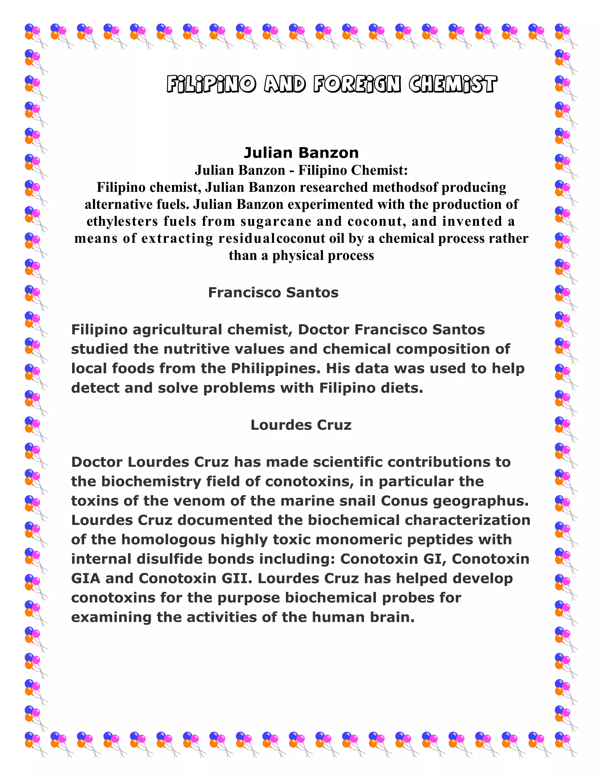 Filipino and foreign chemist | DOCX