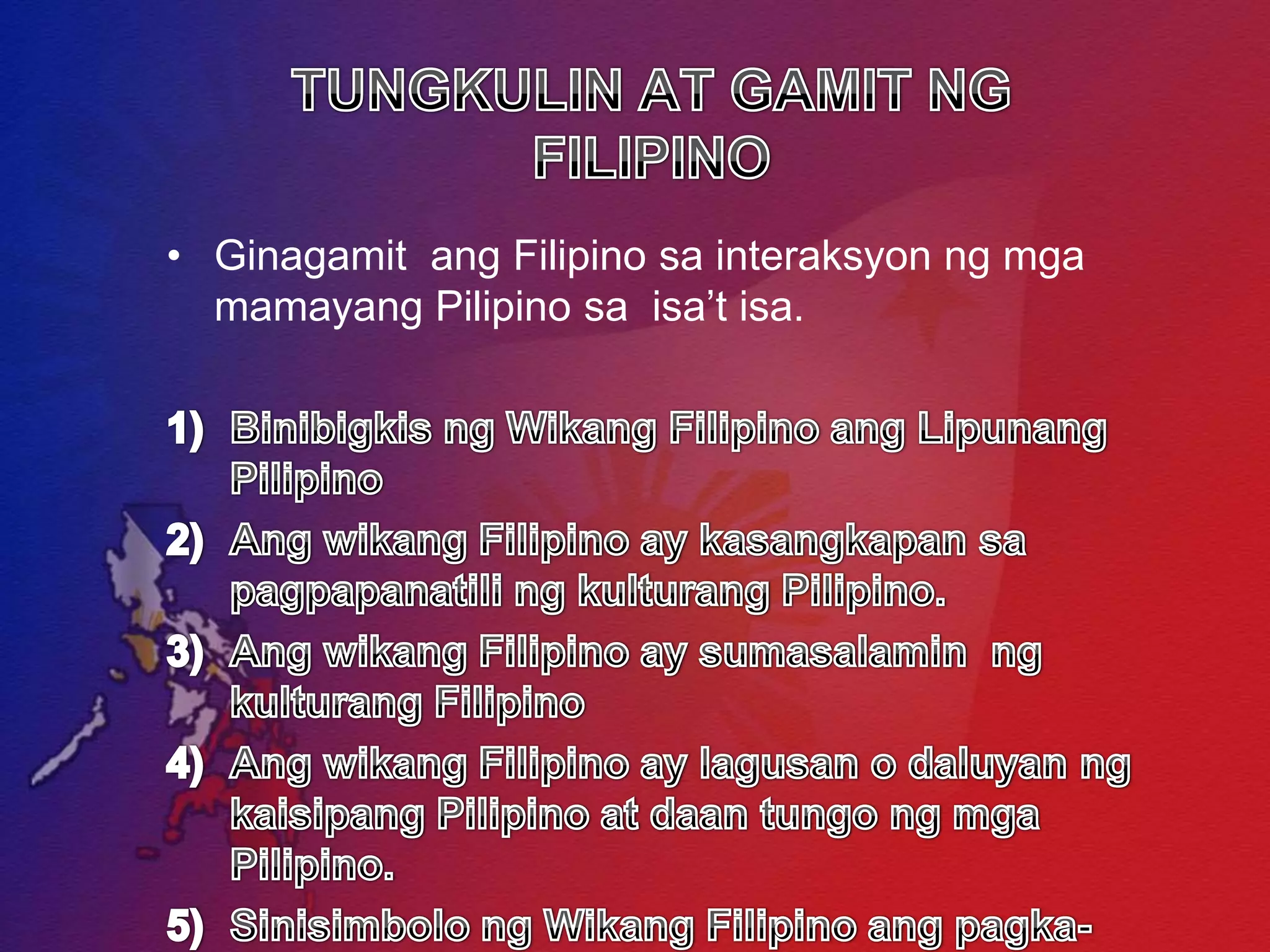 Filipino bilang wikang pambansa | PPTX