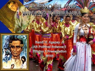 Filipino bilang wikang pambansa | PPTX