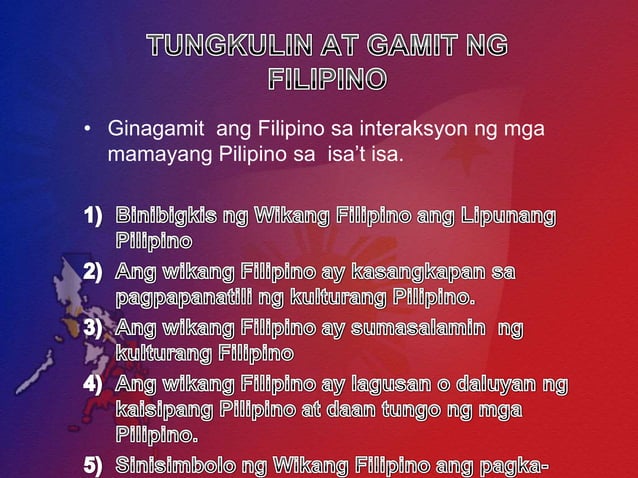 Filipino bilang wikang pambansa | PPTX