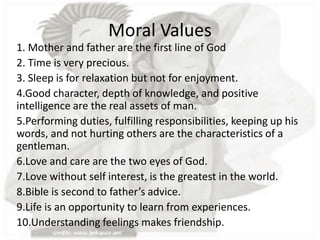 Christian Morals And Values
