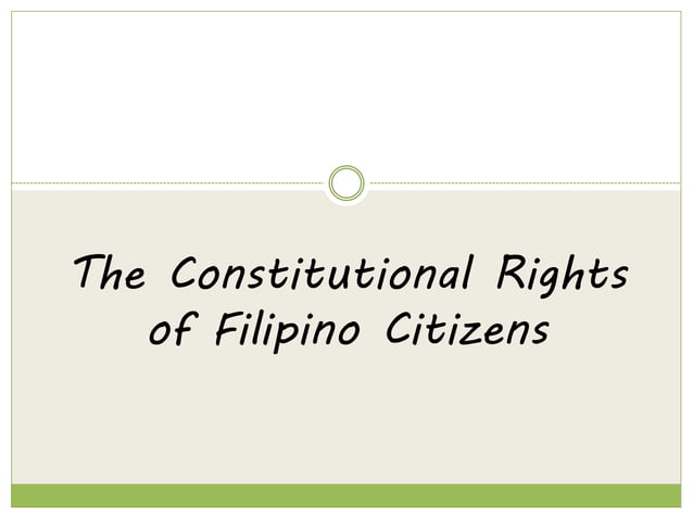 Filipino Citizens and Their Rights | PPTX | Law