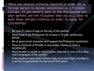 FILIPINO_CITIZENSHIP.pptx | Adoption and Fostering | Parenting