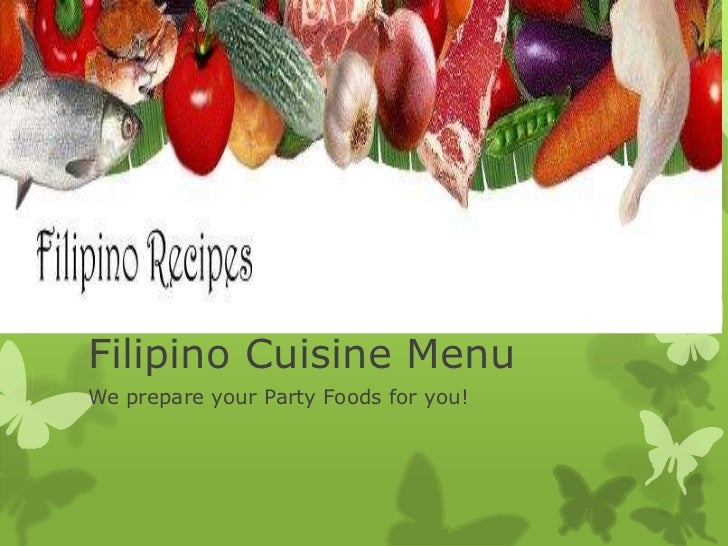 Filipino cuisine menu