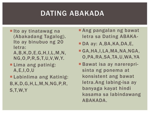 Filipino dating abakada | PPTX