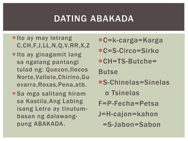 Filipino dating abakada | PPTX