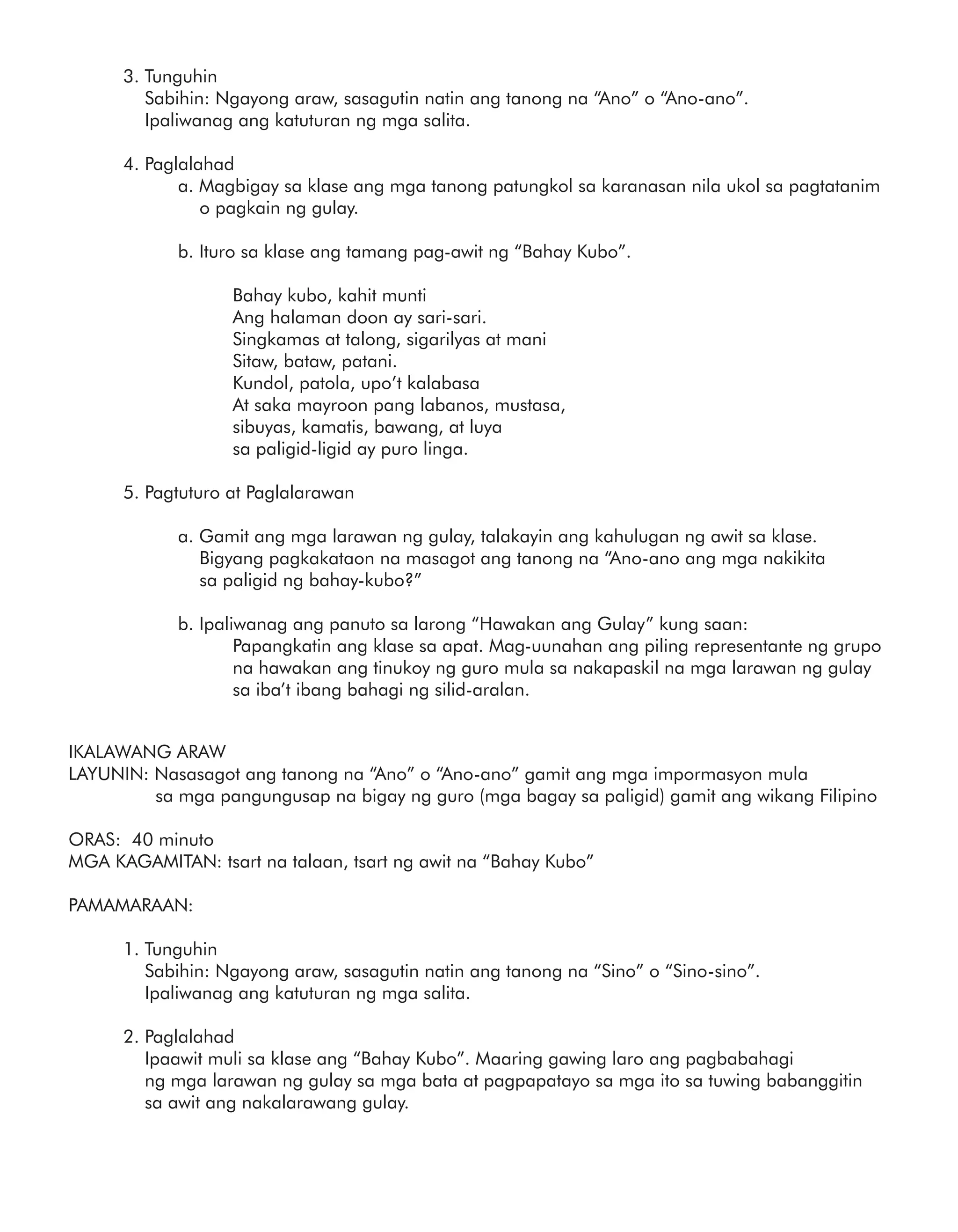 Filipino gr. 1 teacher's guide (q1&2) | PDF