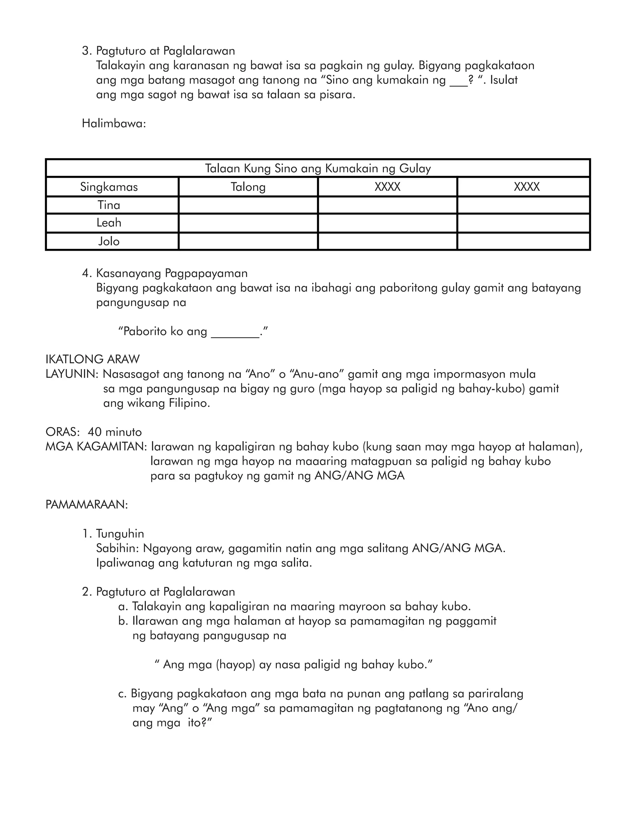 Filipino gr. 1 teacher's guide (q1&2) | PDF