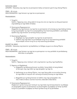 Filipino gr. 1 teacher's guide (q1&2) | PDF