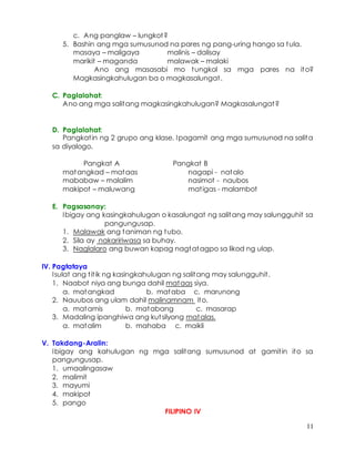 Filipino iv 1st 4th grading | DOCX