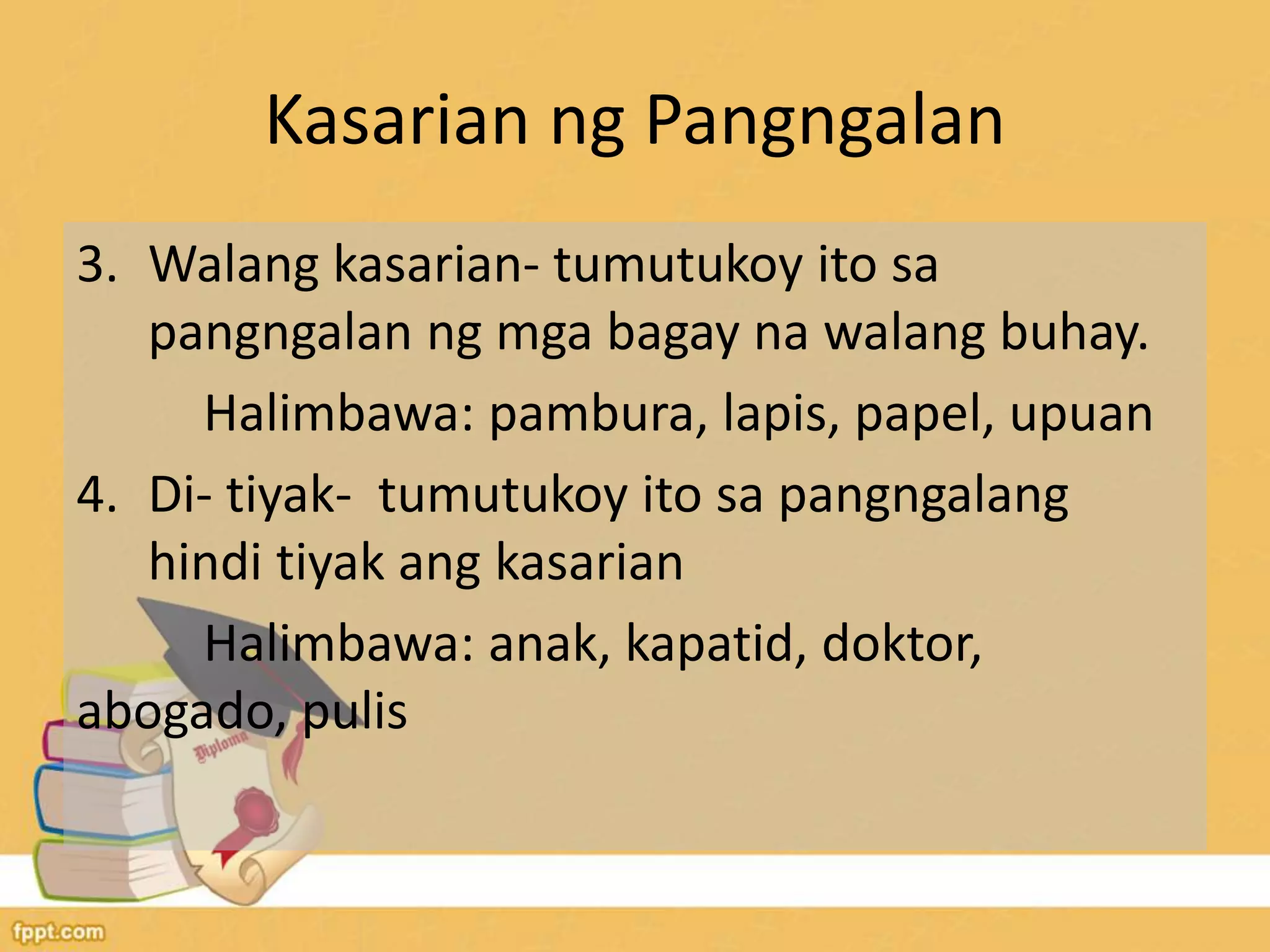 Filipino kasarian ng pangngalan | PPTX