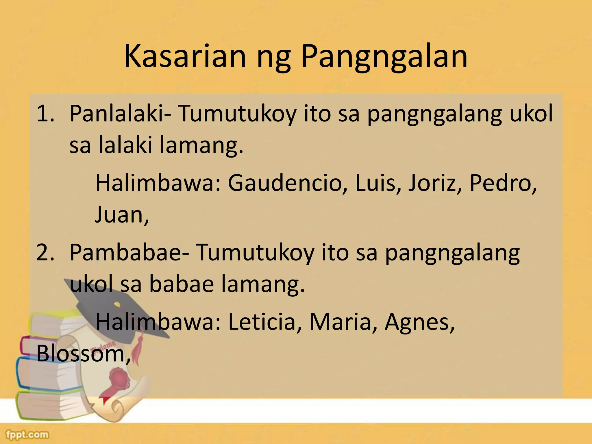 Filipino kasarian ng pangngalan | PPTX