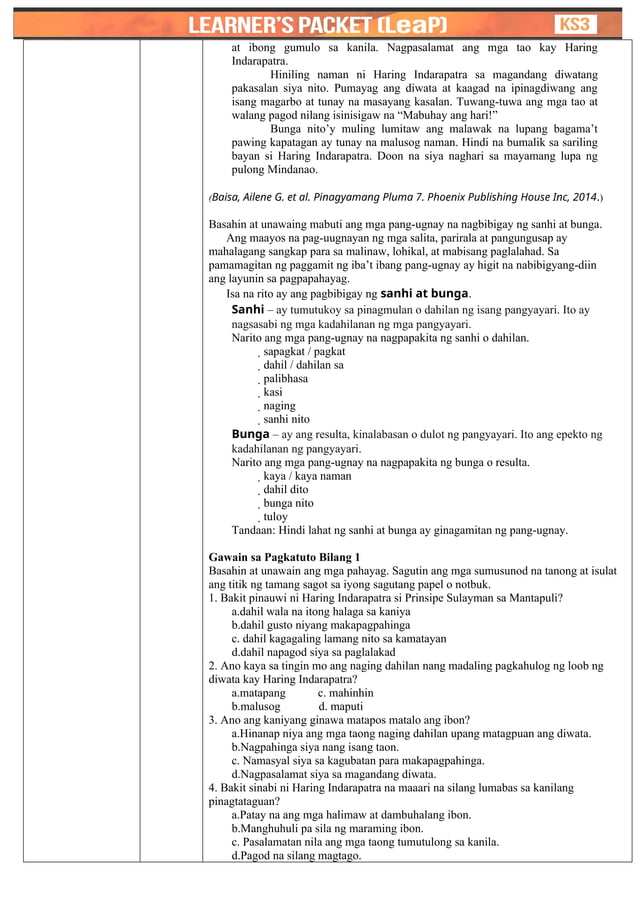 Filipino Leap COT Q1 wk 4.docx leap leap | PDF